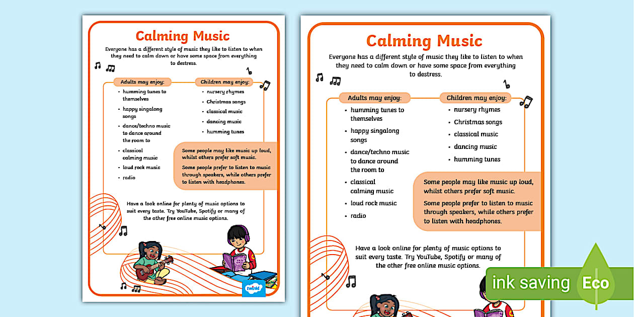 Calming Music Display Poster (teacher made) - Twinkl
