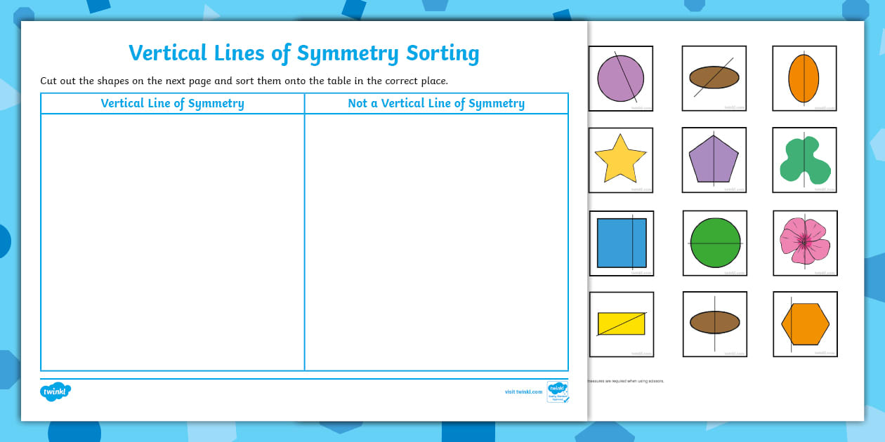 Vertical Lines of Symmetry Sorting Activity - KS1 Maths