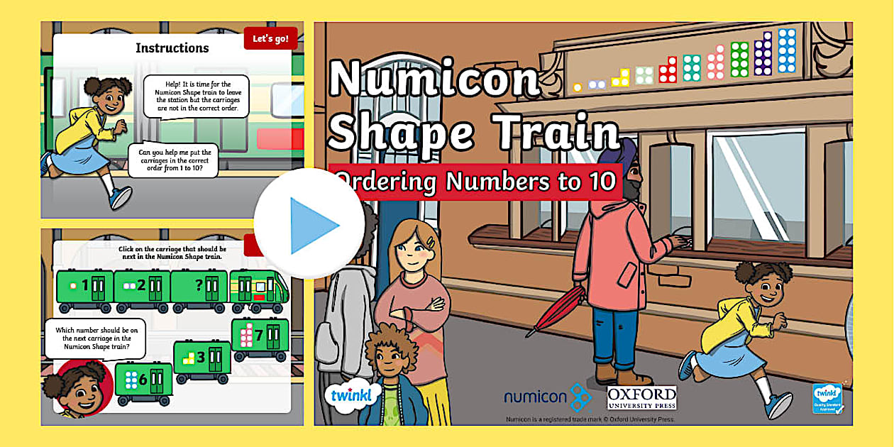 👉 Numicon Shape Train Ordering Numbers to 10 PowerPoint