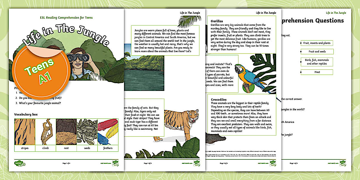ESL Reading Comprehension: Life in The Jungle