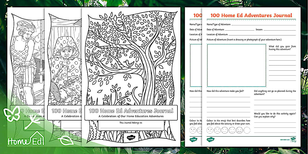 100 Home Ed Adventures Journal (teacher made) - Twinkl