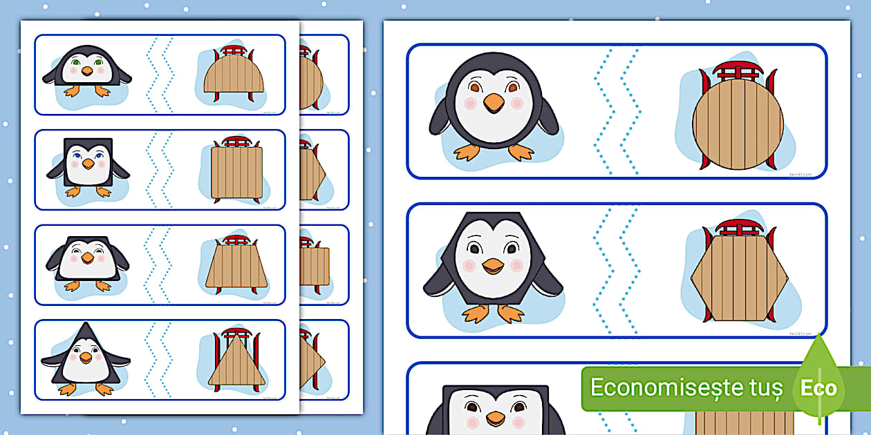 Care e săniuța potrivită? – Activitate cu forme geometrice