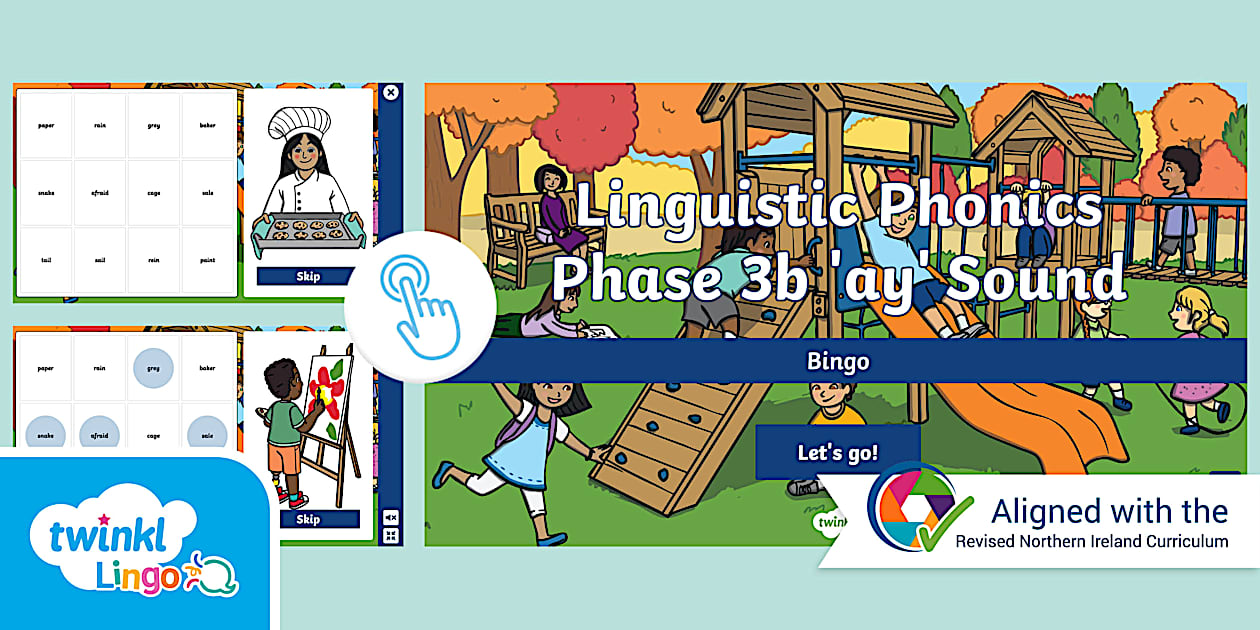 Linguistic Phonics Phase 3b 'ay' Sound Bingo Game
