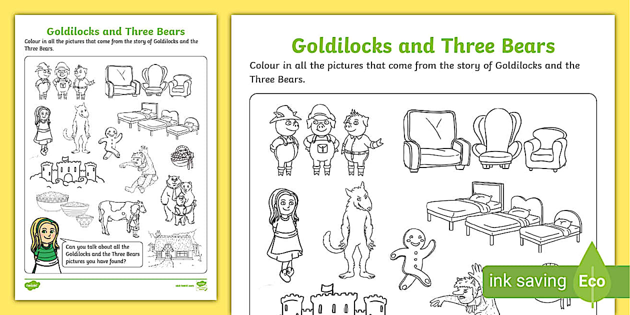 Goldilocks and the Three Bears I Spy Story Time Activity