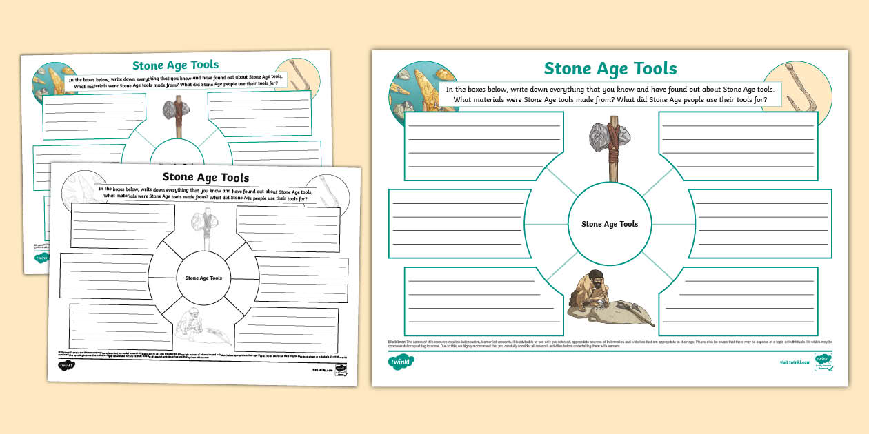 Stone Age Tools Mind Map (creat de profesori) - Twinkl