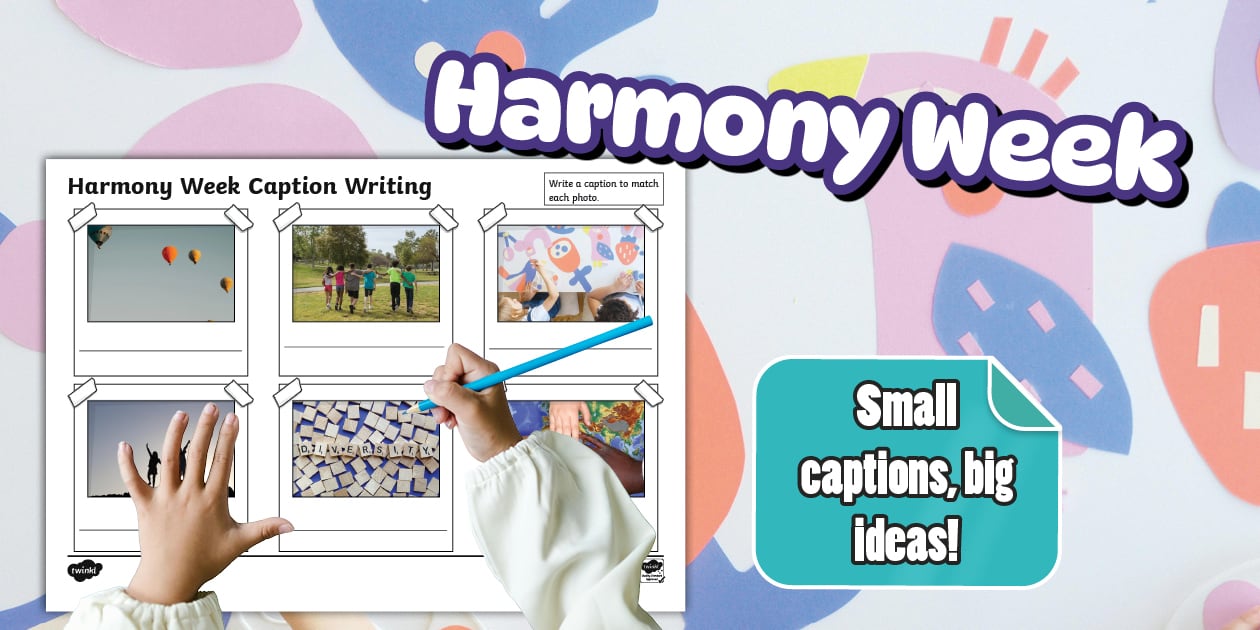 Harmony Week Photo Caption Writing Template