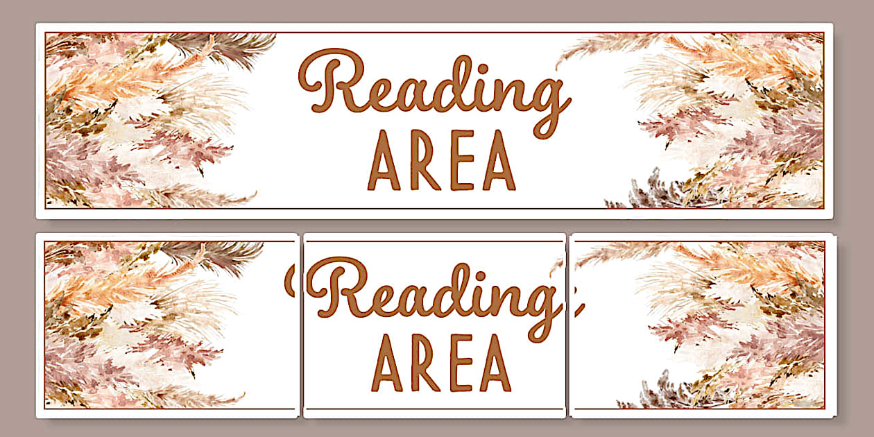 Boho Neutral-Themed Reading Area Display Banner - Twinkl