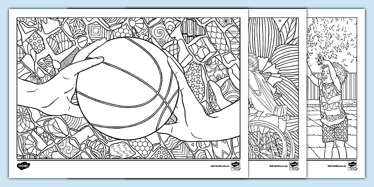 Basketball Mindfulness Colouring Sheets (teacher made)