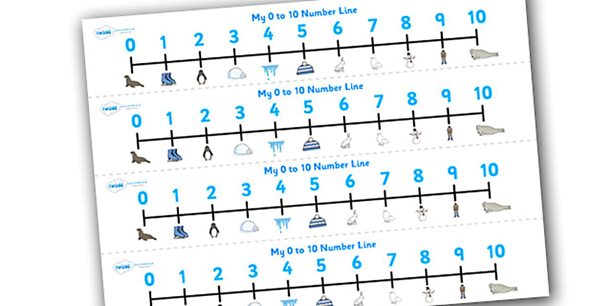 0-10 Number Line (Winter) (teacher made) - Twinkl