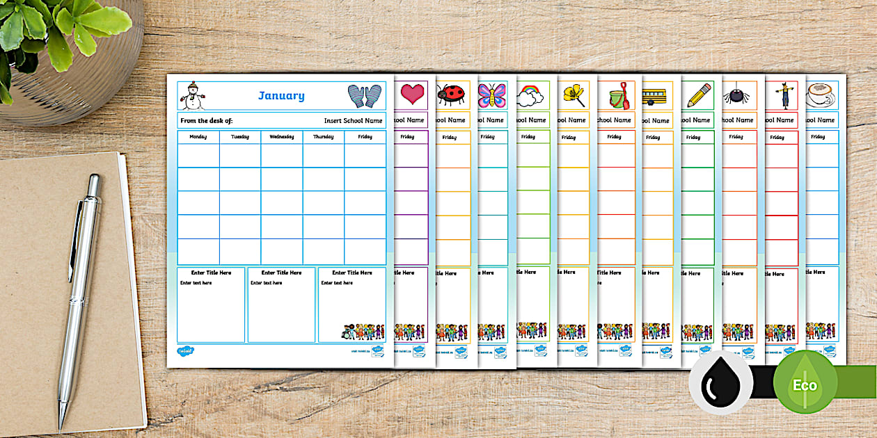 Editable Monthly Themed Classroom Newsletters - Twinkl