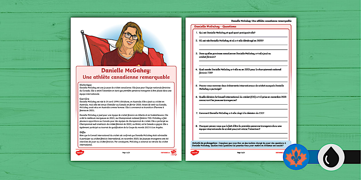 Danielle McGahey: Remarkable Canadian Athlete Reading French