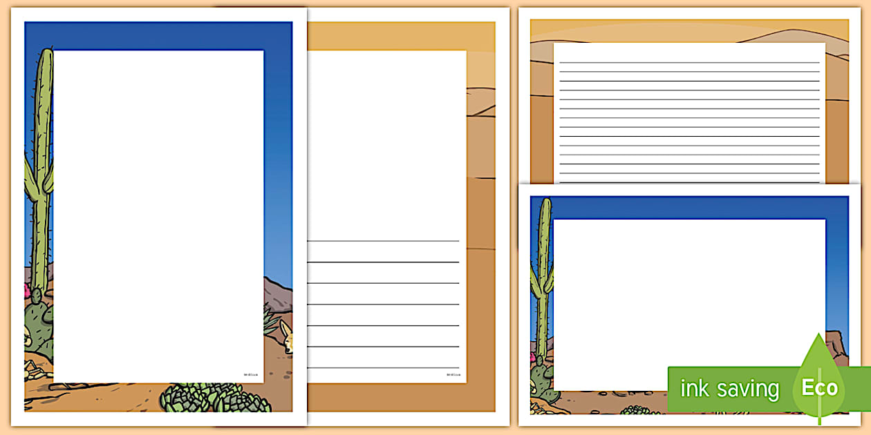 Editable Desert Page Border Pack - Desert Descriptive Writing