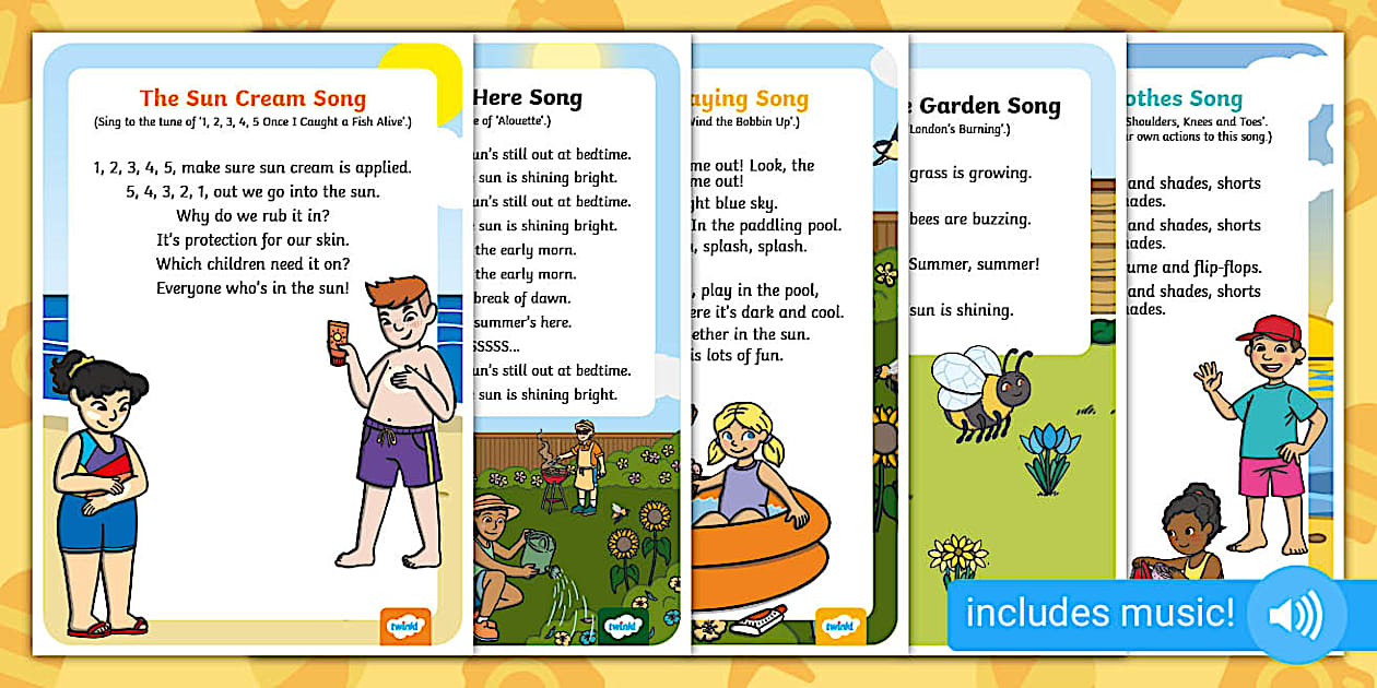 Summer Rhymes for Children | Easy to Print | Twinkl - Twinkl
