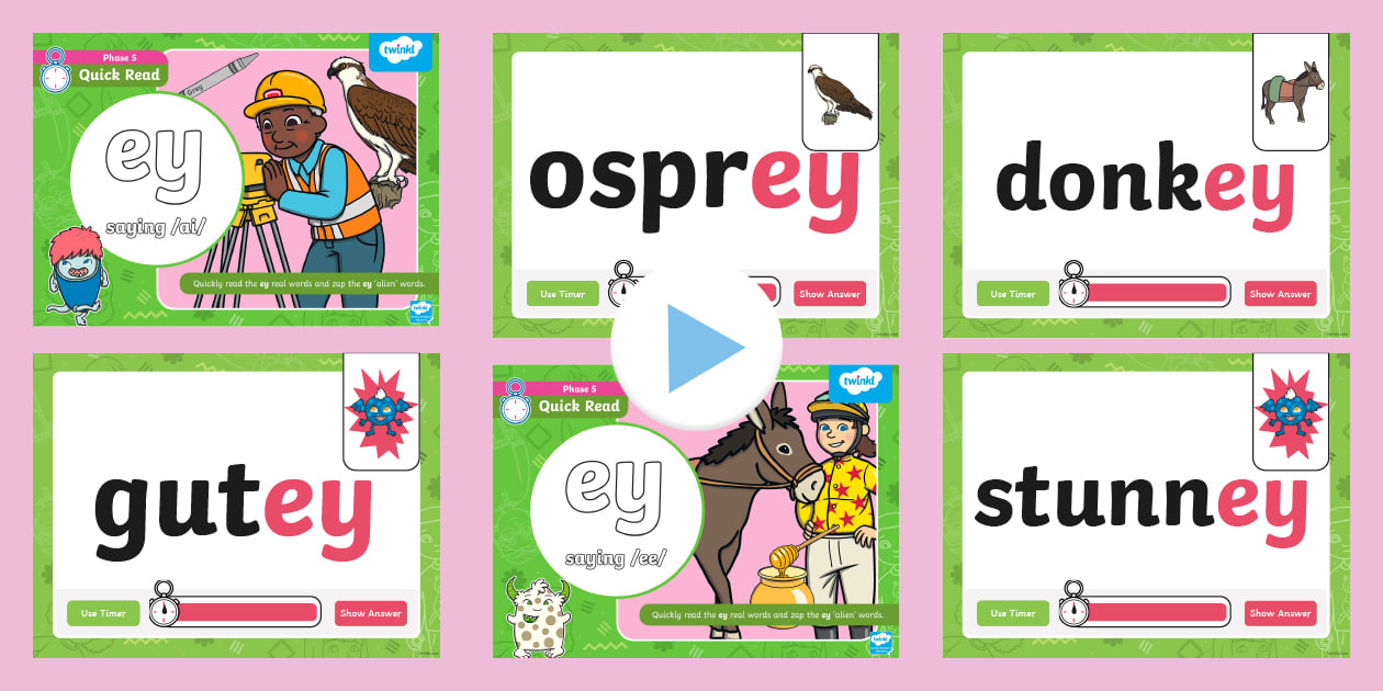 Phase 5 Alternative Pronunciation ‘ey’ PowerPoint Pack