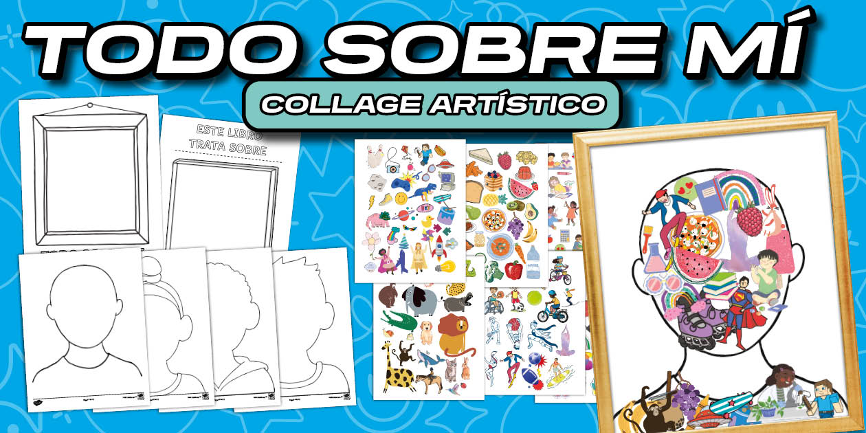Collage artístico regreso a clases, actividad de integración