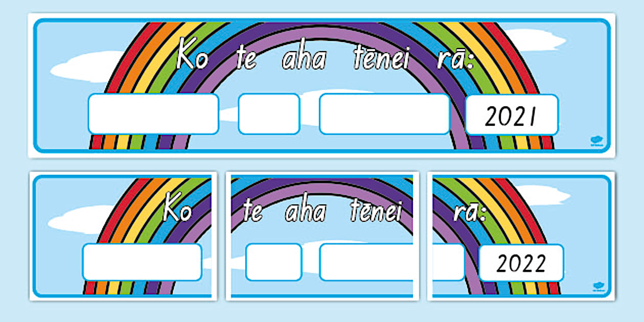 Today's Day, Month in Te Reo Māori - Yearly Wall Calendar 2021-2024