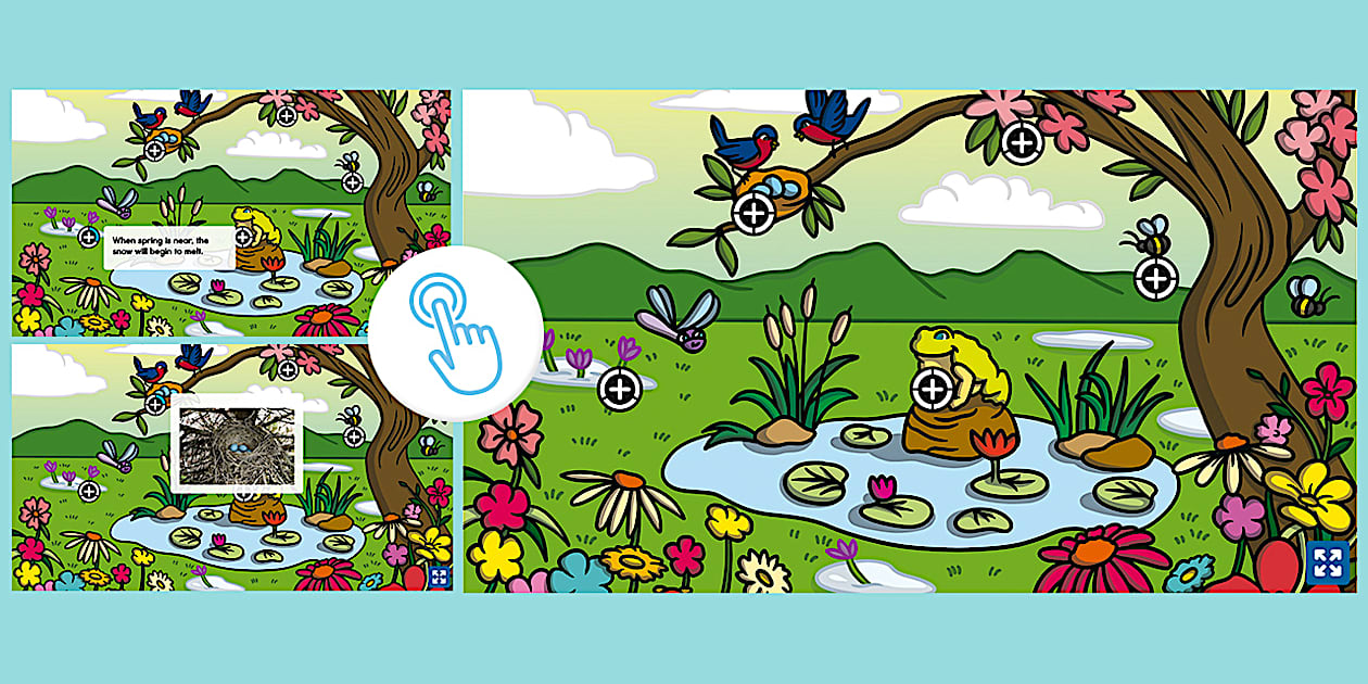 Signs of Spring Interactive Click and Learn Digital Picture