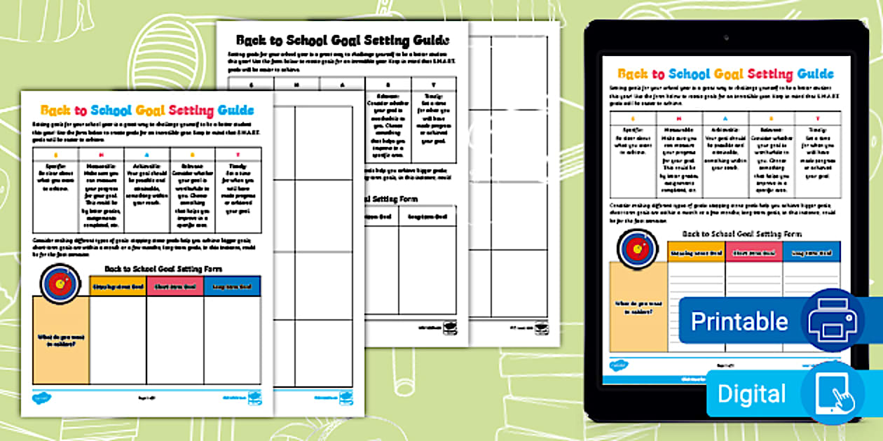 Goal Setting Worksheet for Elementary Students | Twinkl USA
