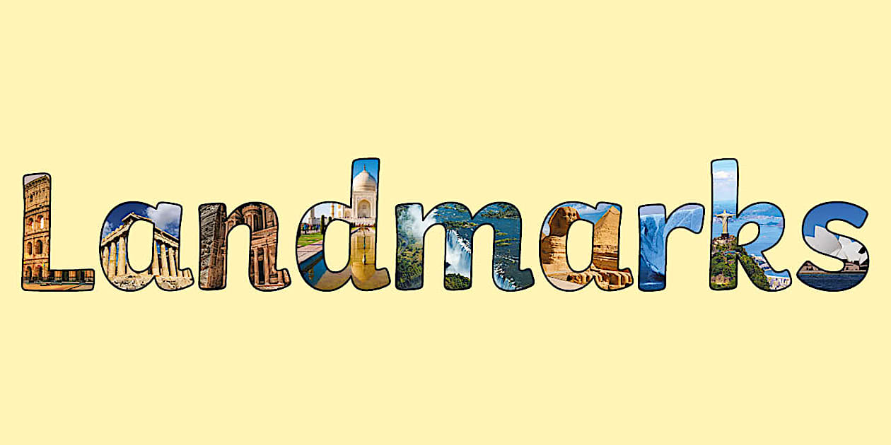 Landmarks Photo Display Lettering - Geography (Teacher-Made)