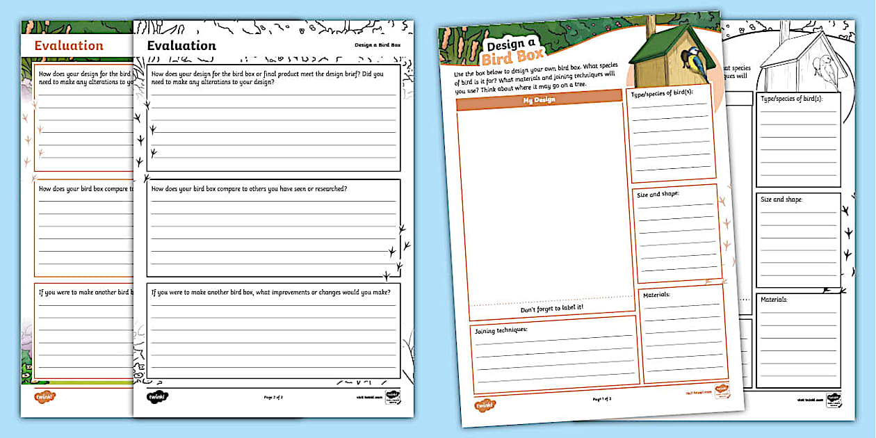 Design a Bird Box Worksheet (Teacher-Made) - Twinkl