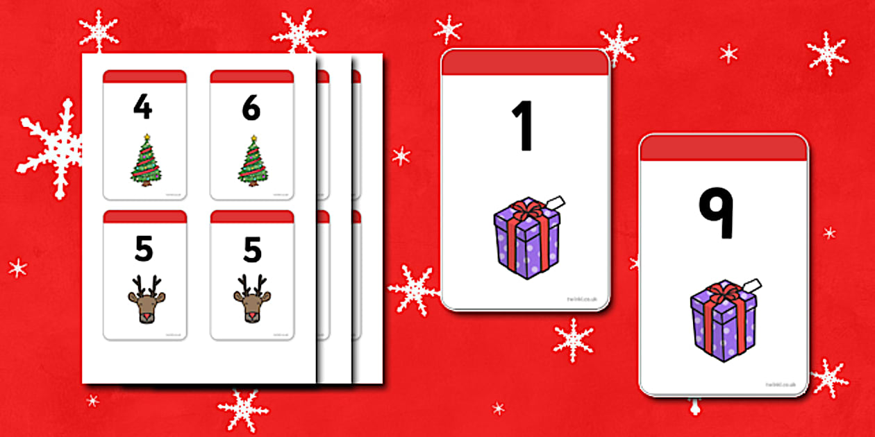 Christmas Number Bonds to 10 Matching Cards Activity