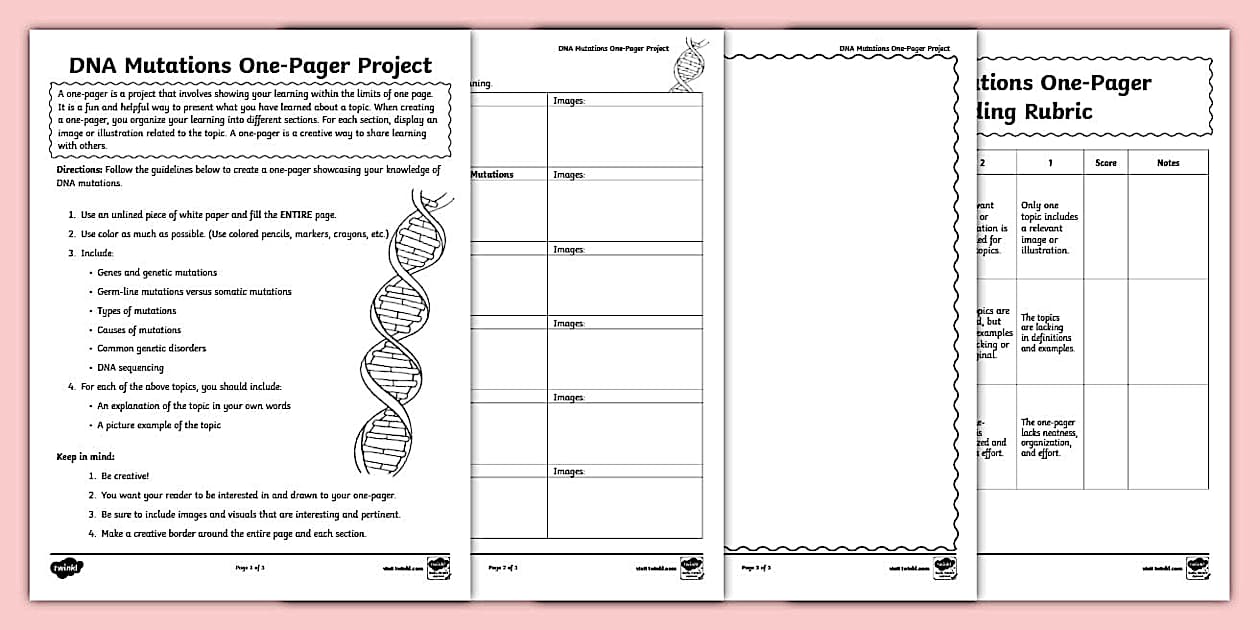 DNA Mutations Practice Worksheet | Resource | Twinkl USA