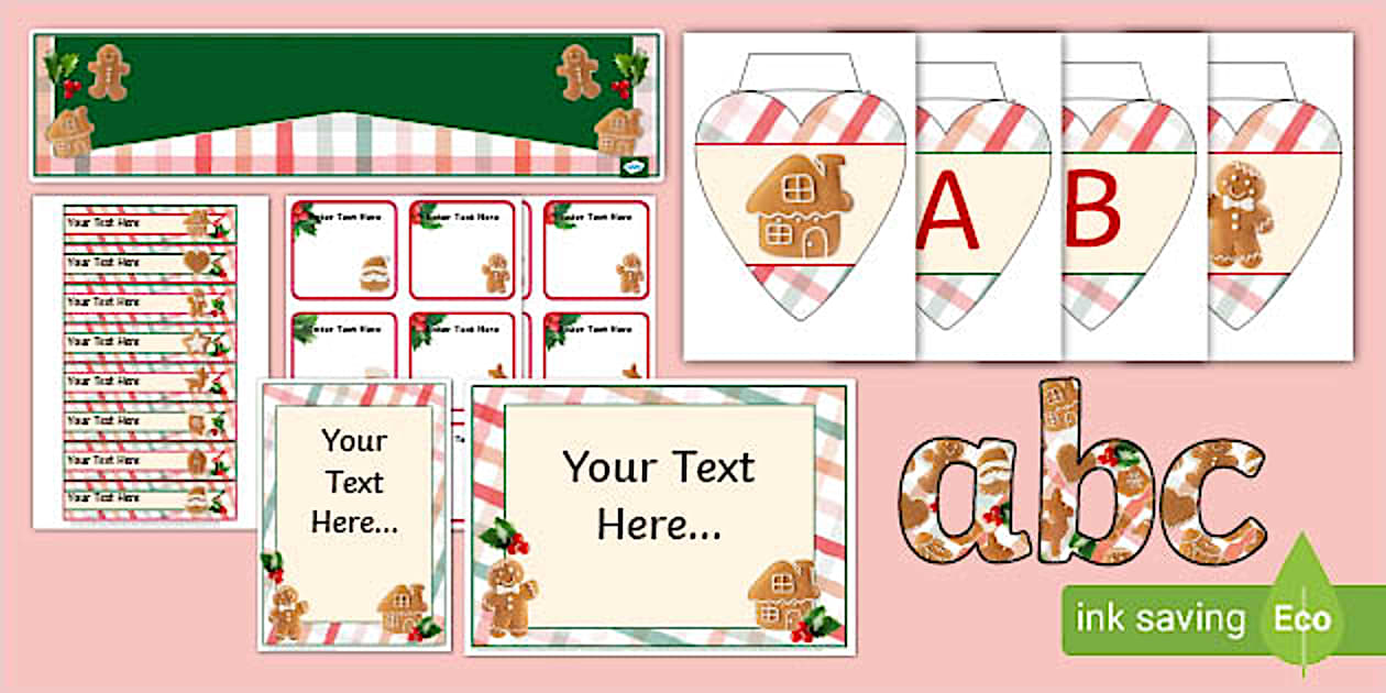 Gingerbread Christmas Themed Display Pack (teacher made)