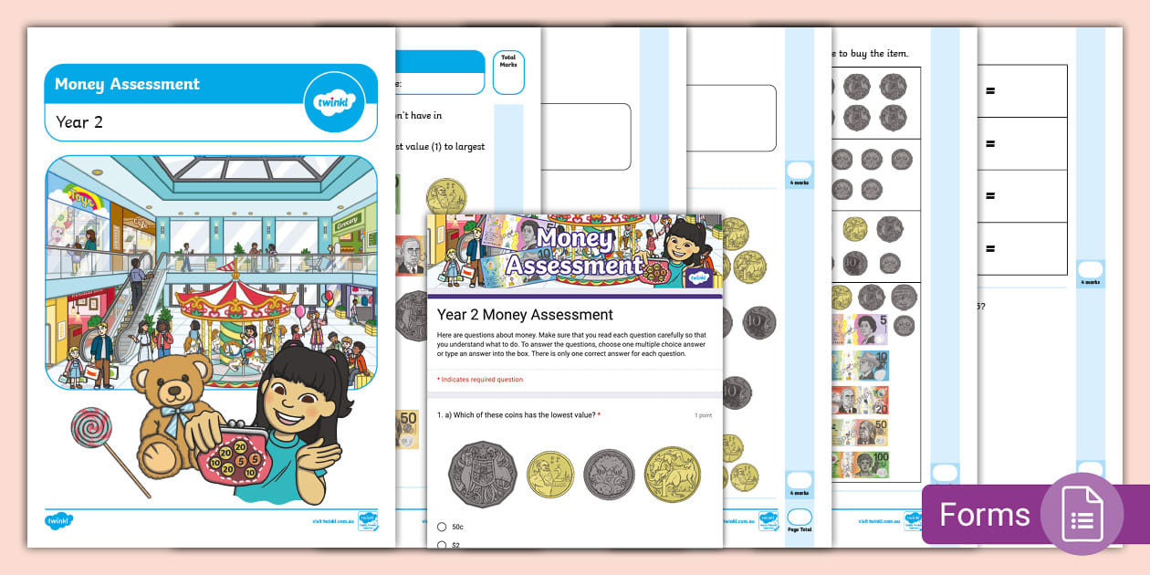 Year 2 Money Assessment (teacher made) - Twinkl