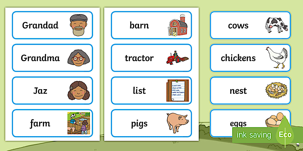 Grandad's Farm Word Cards (teacher made) - Twinkl