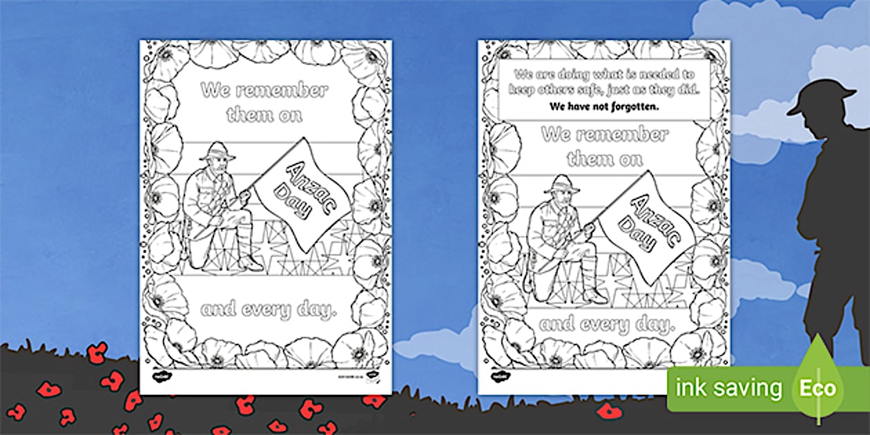 Anzac Day Colouring Poster (teacher made) - Twinkl