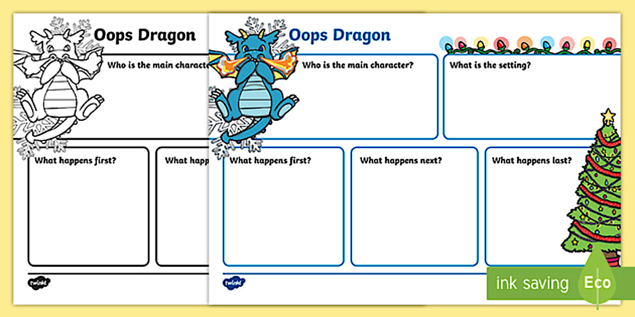 Editable Oops Dragon Writing Review Frame - Twinkl