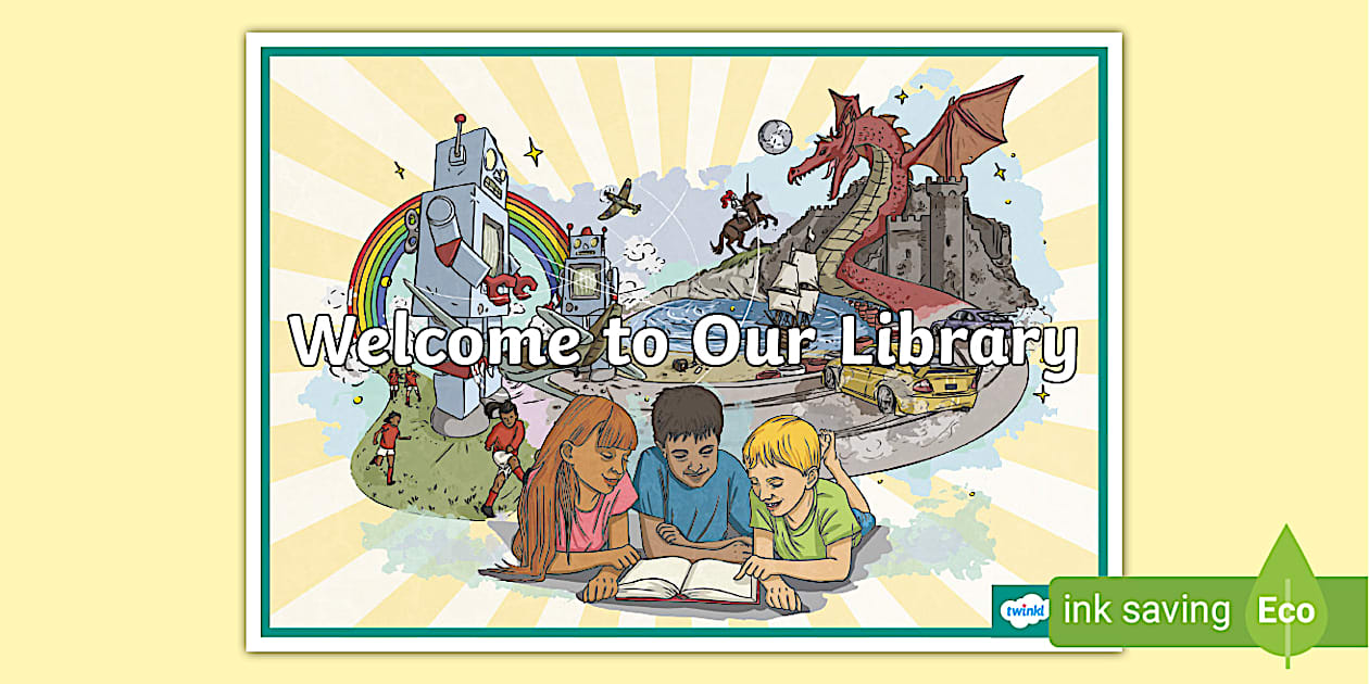 Library Door Poster (teacher made) - Twinkl