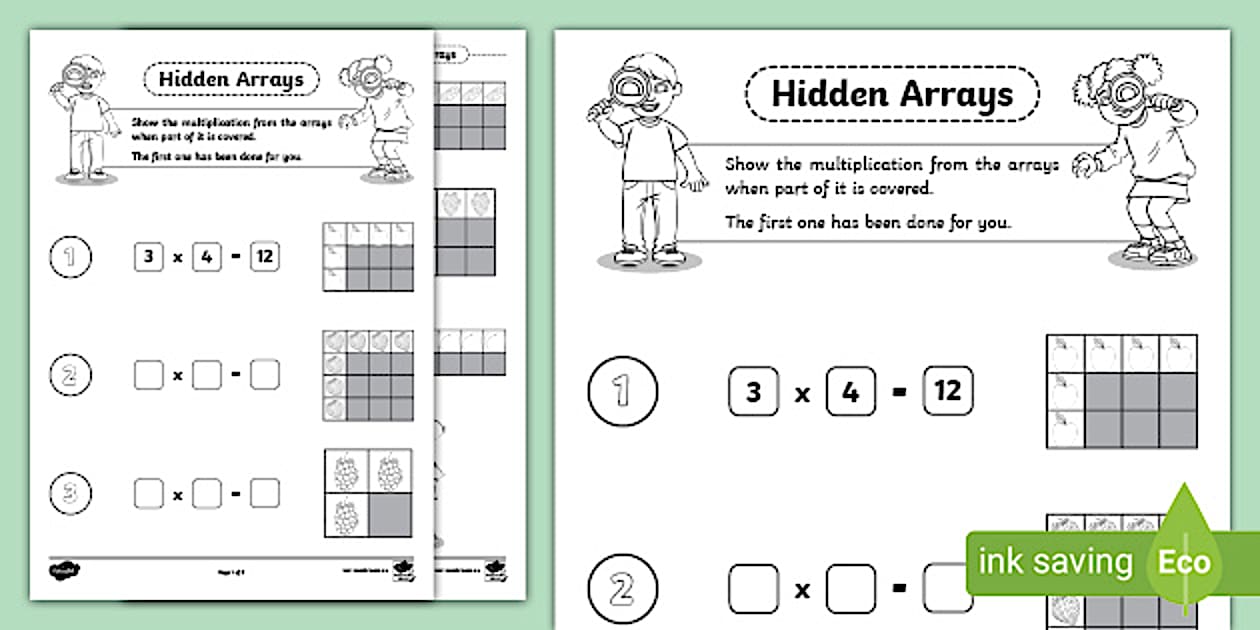 Hiding Arrays Activity Sheet - Twinkl