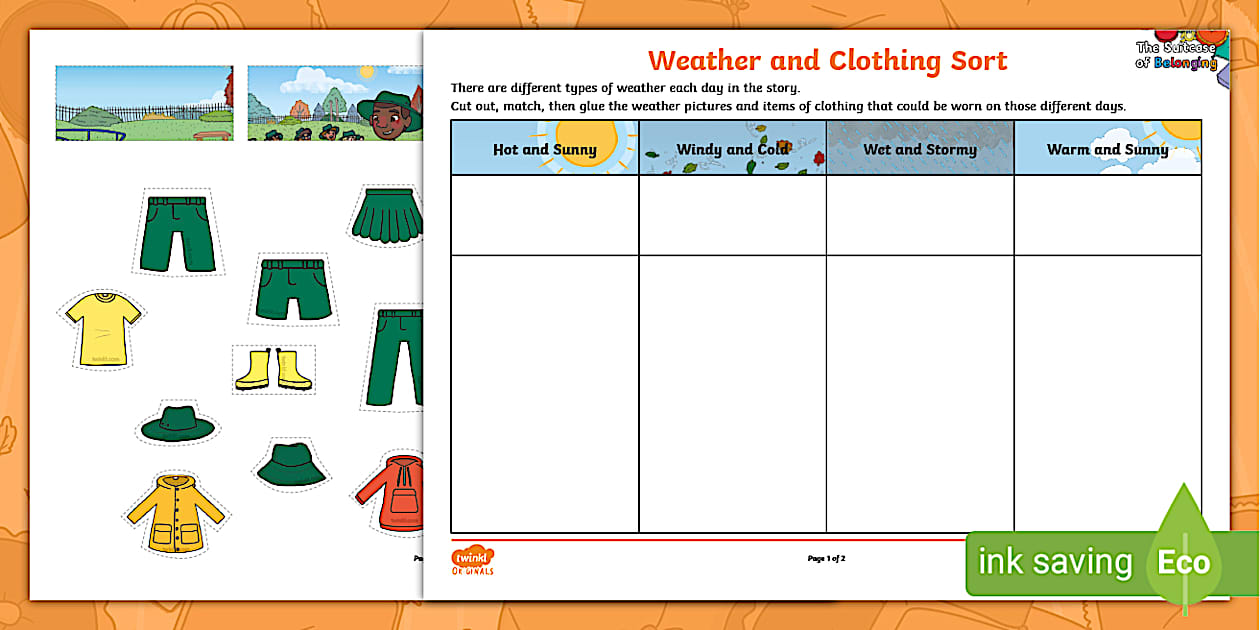 The Suitcase of Belonging - Weather and Clothing Sort