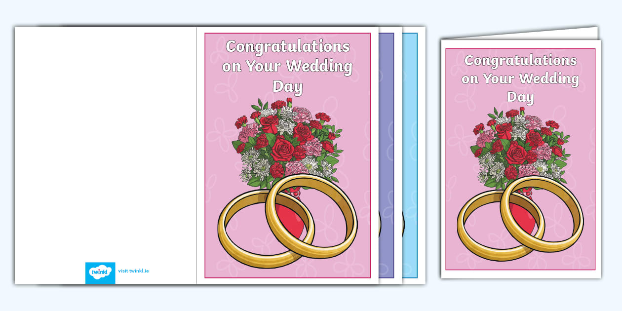 Congratulations on Your Wedding Day Greeting Card Template