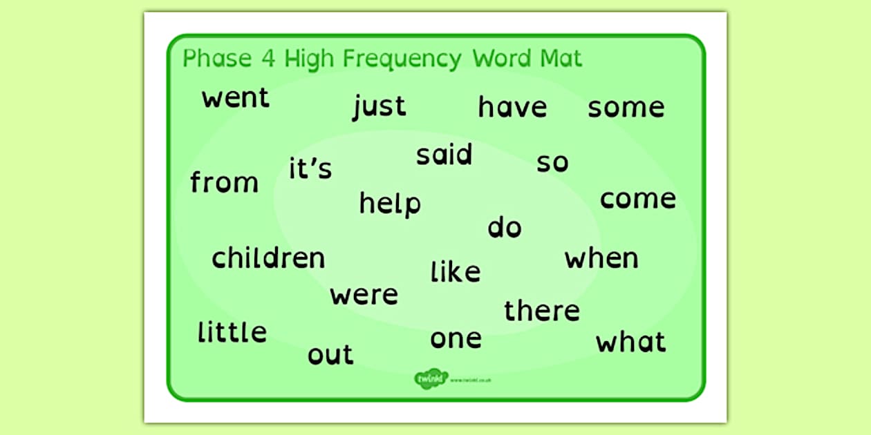 Phase 4 High Frequency Word Mat Dyslexia - Twinkl