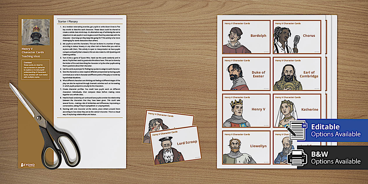 Henry V Character Cards Pack (teacher made) - Twinkl