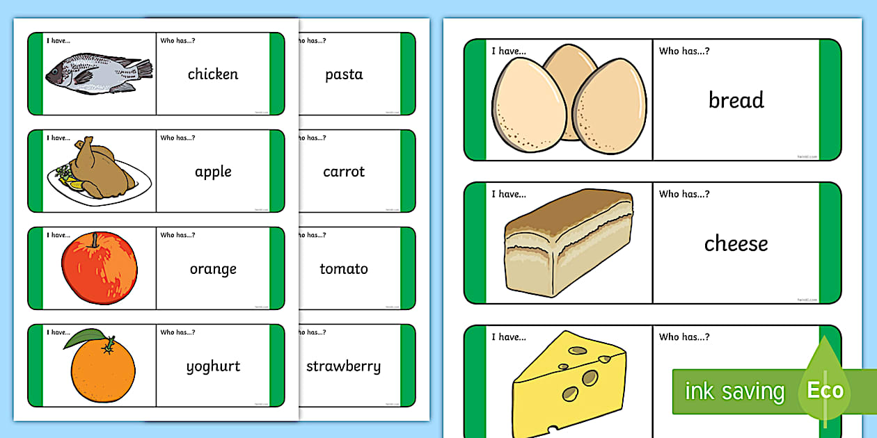 Healthy Eating Food Loop Cards