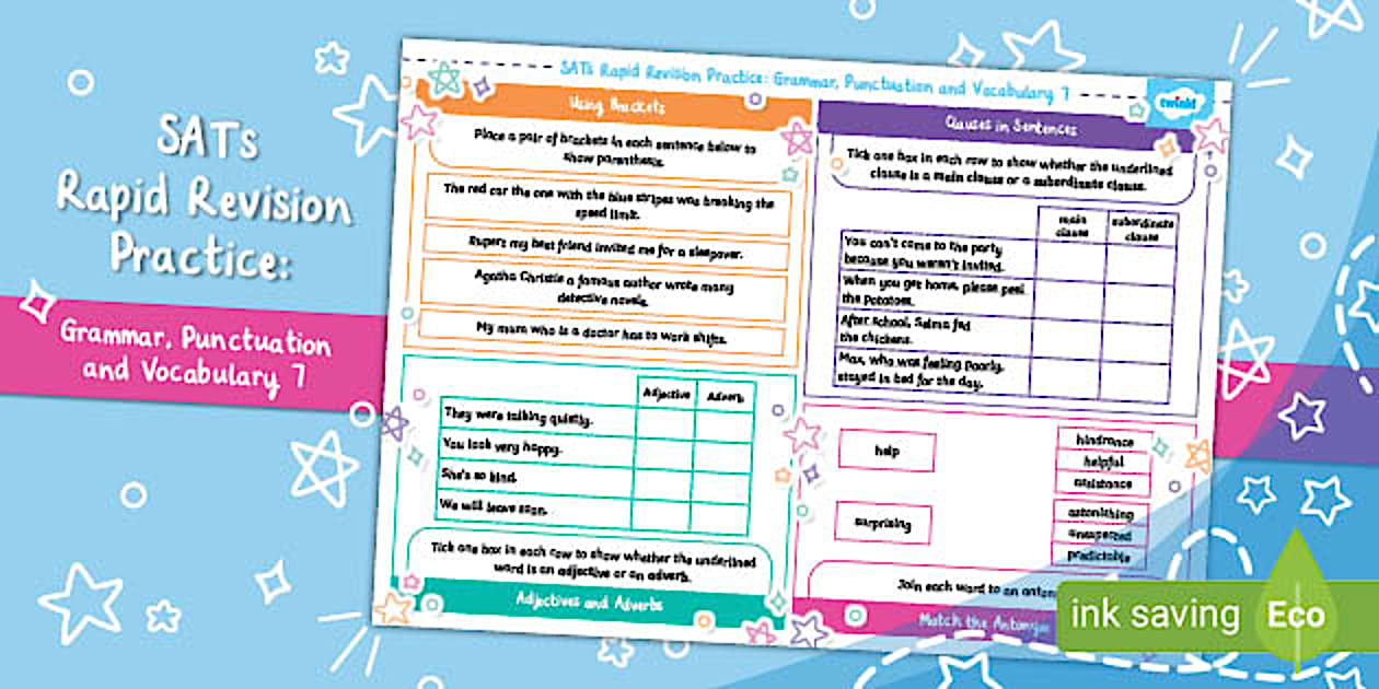 Rapid SATs Revision activity: SPaG (Ages 10 - 11) - Twinkl