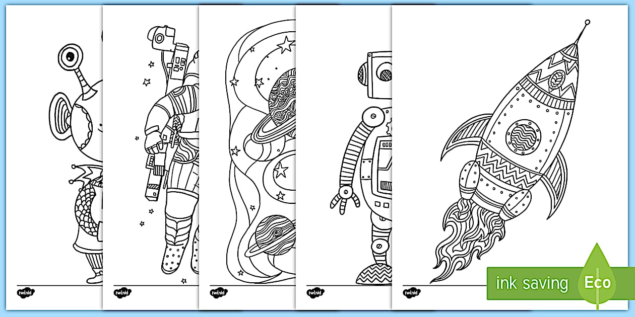 Space Themed Coloring Pages | Mindfulness | Twinkl USA