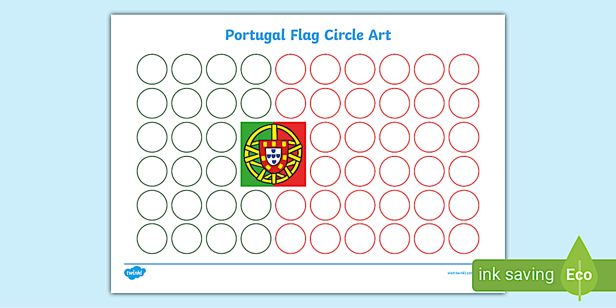 Portugal Flag Circle Art Worksheet | Art Lessons | Twinkl