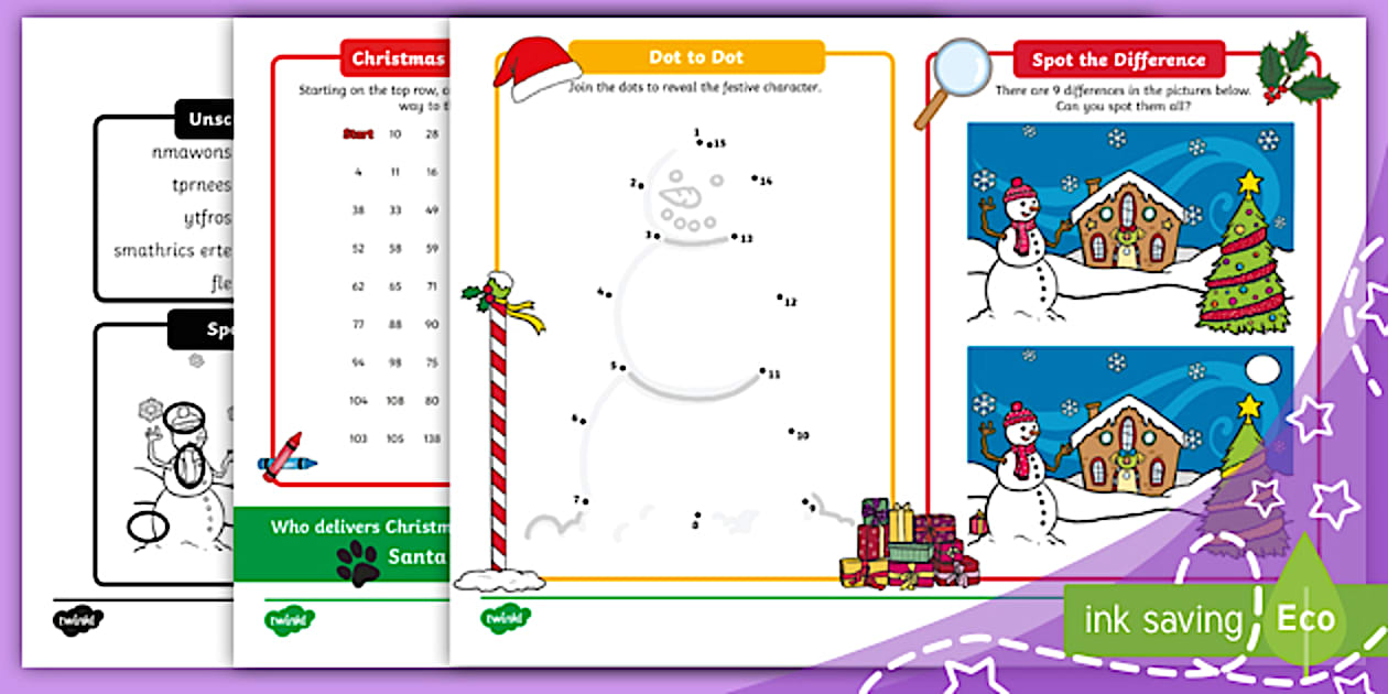 Christmas Activity Place Mat (teacher made) - Twinkl