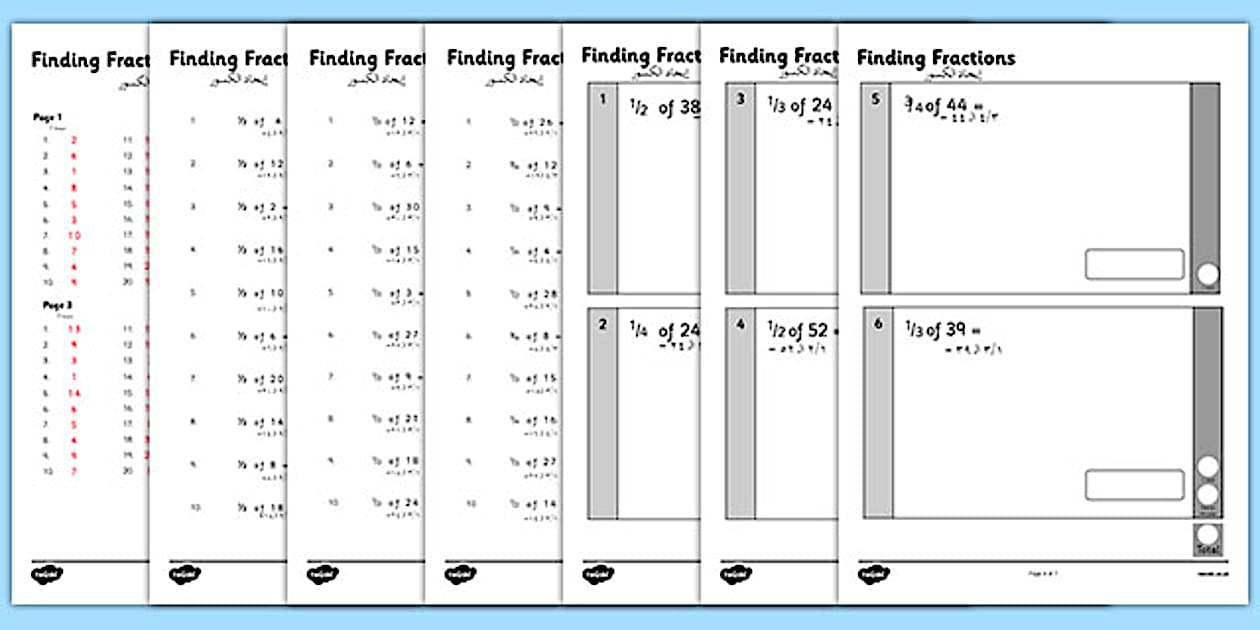 KS1 Arithmetic Content Practice Worksheet / Worksheets Finding Fractions of