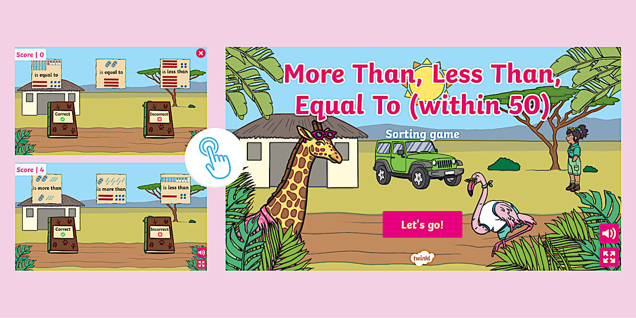 👉 More Than, Less Than, Equal To KS1 Maths Sorting Game