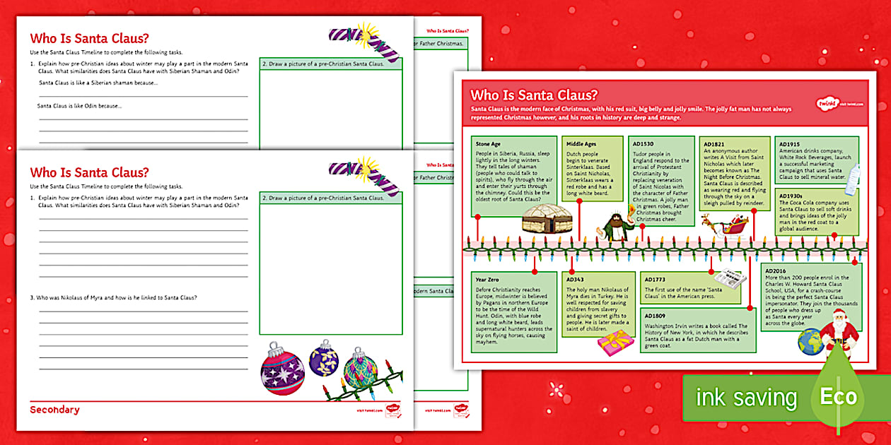 Who Is Santa Claus? Differentiated Worksheet / Worksheets