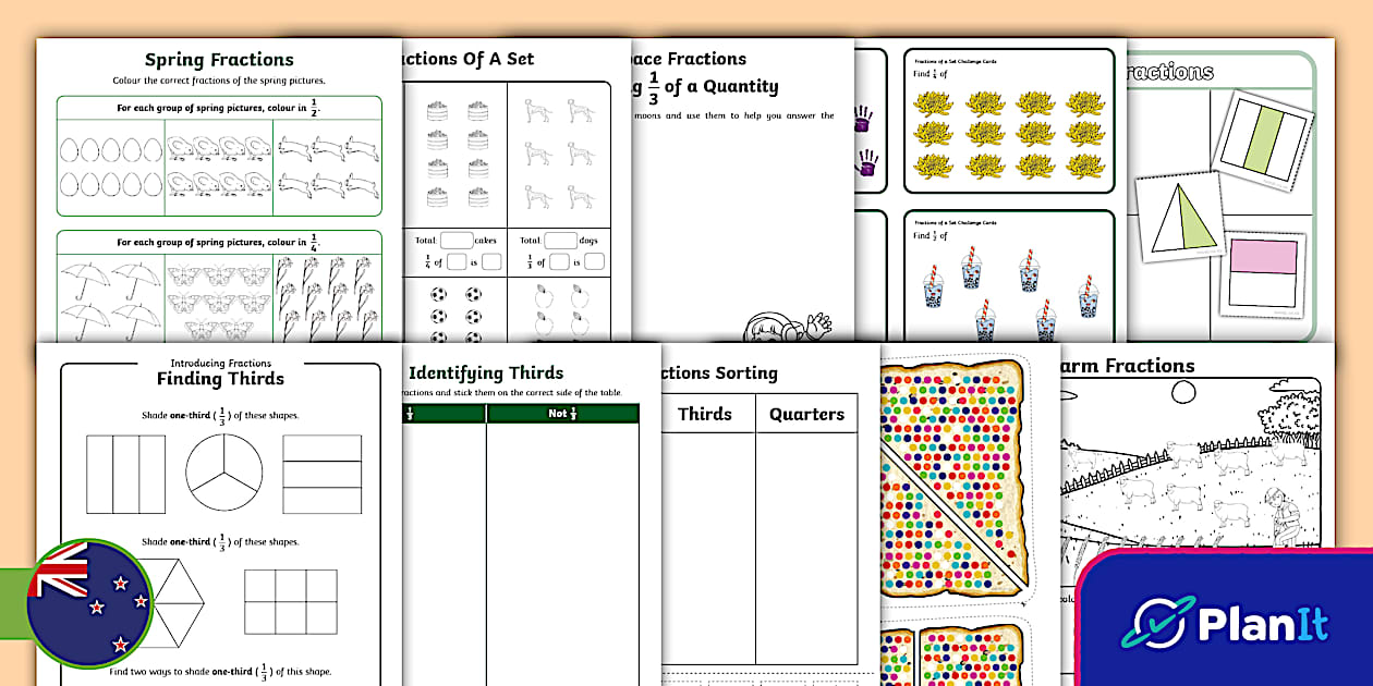 Phase 1 Number: 1/2, 1/4, 1/3 of Sets Activity Pack - Twinkl