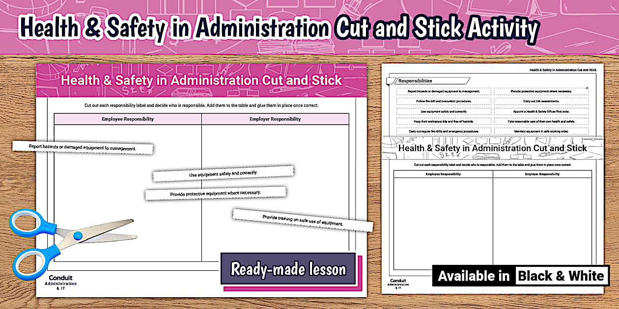 Health & Safety in Administration Cut and Stick