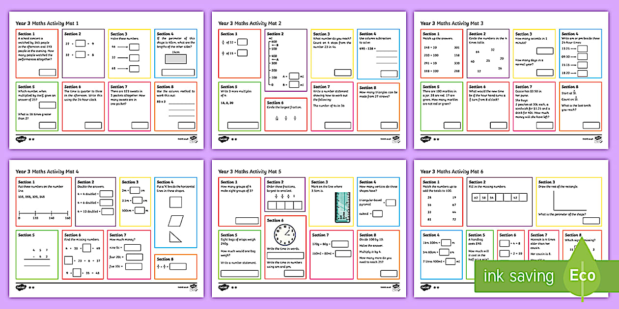 Year 3 Differentiated Maths Mats (teacher made) - Twinkl