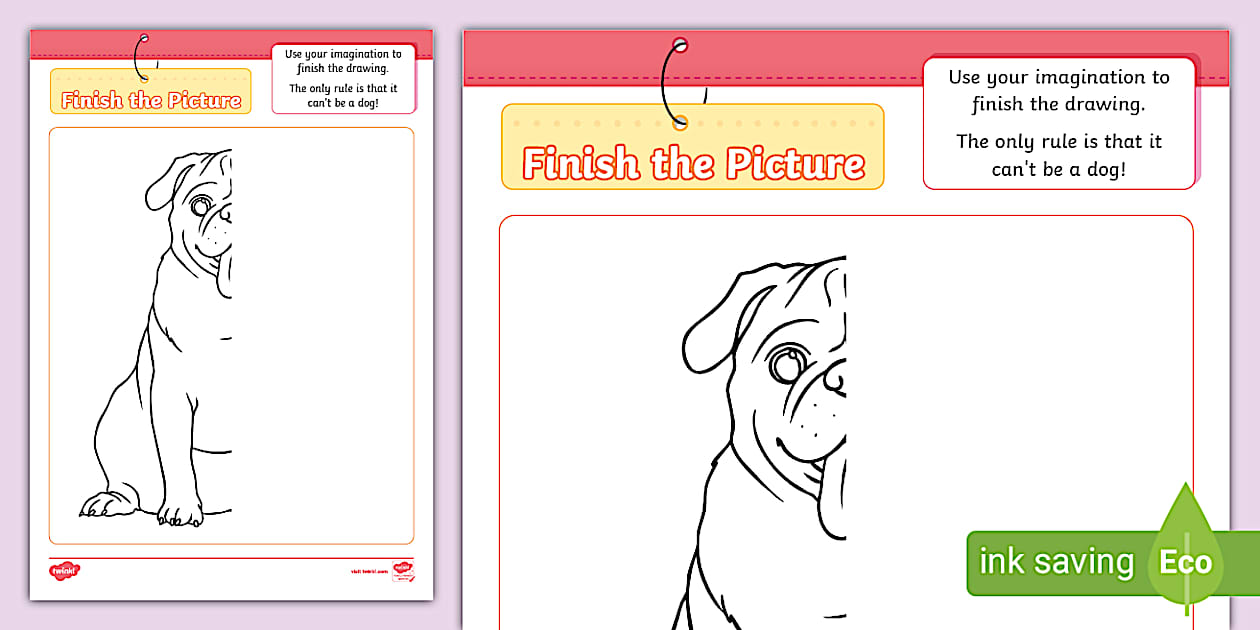 Finish the Dog Picture Worksheet (teacher made) - Twinkl