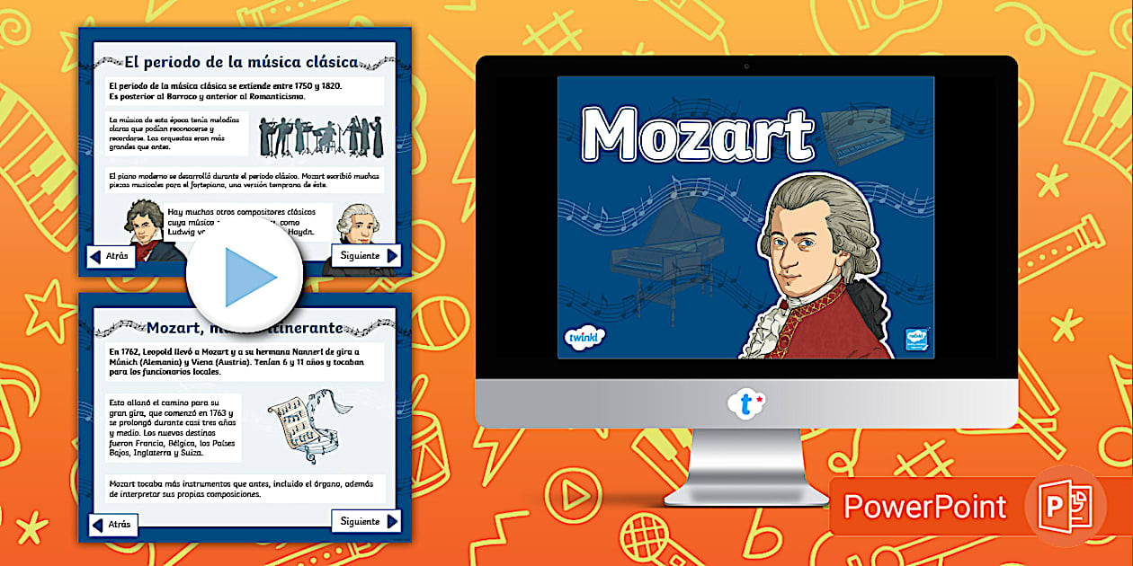 Presentación: Información sobre Mozart (teacher made)